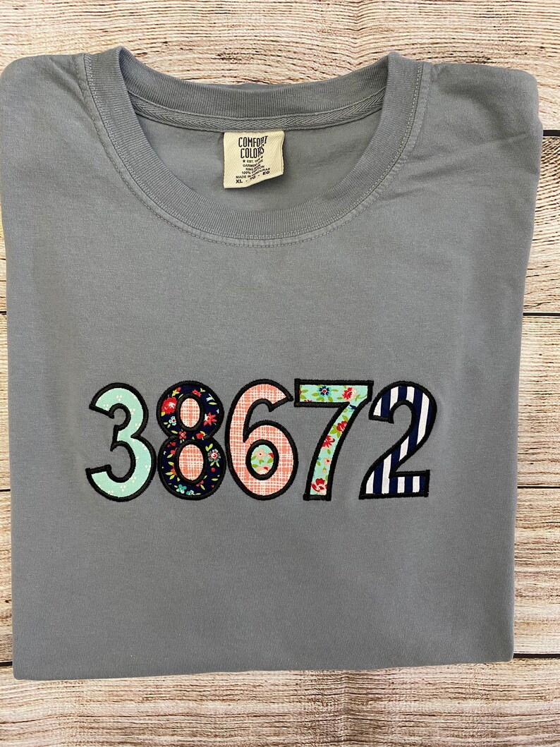 Your Zip Code T-shirt Zip Code Numbers Fabric Letter Graphic | Etsy