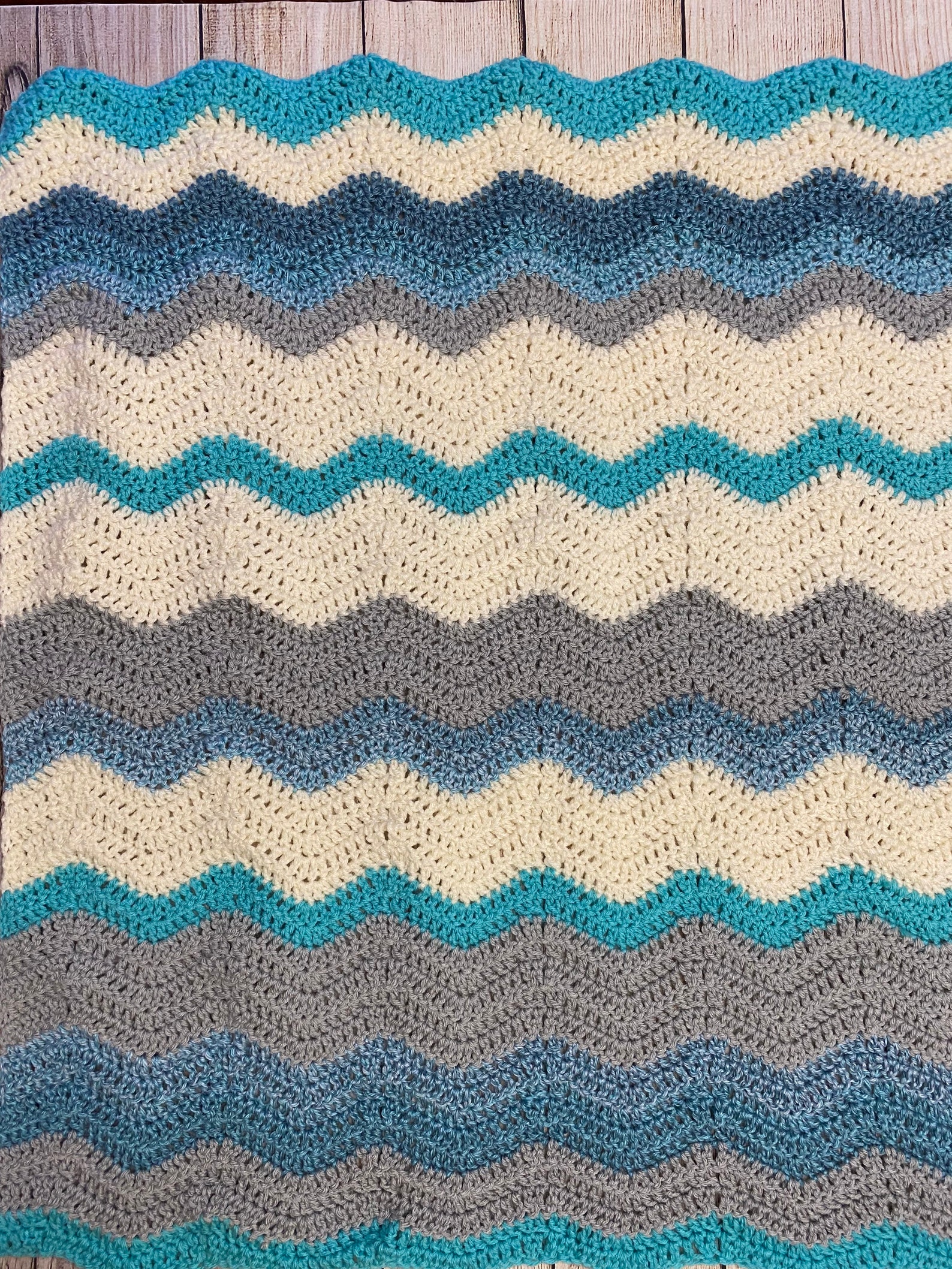 Crochet Baby Blanket Turquoise Blue White Baby Afghan - Etsy