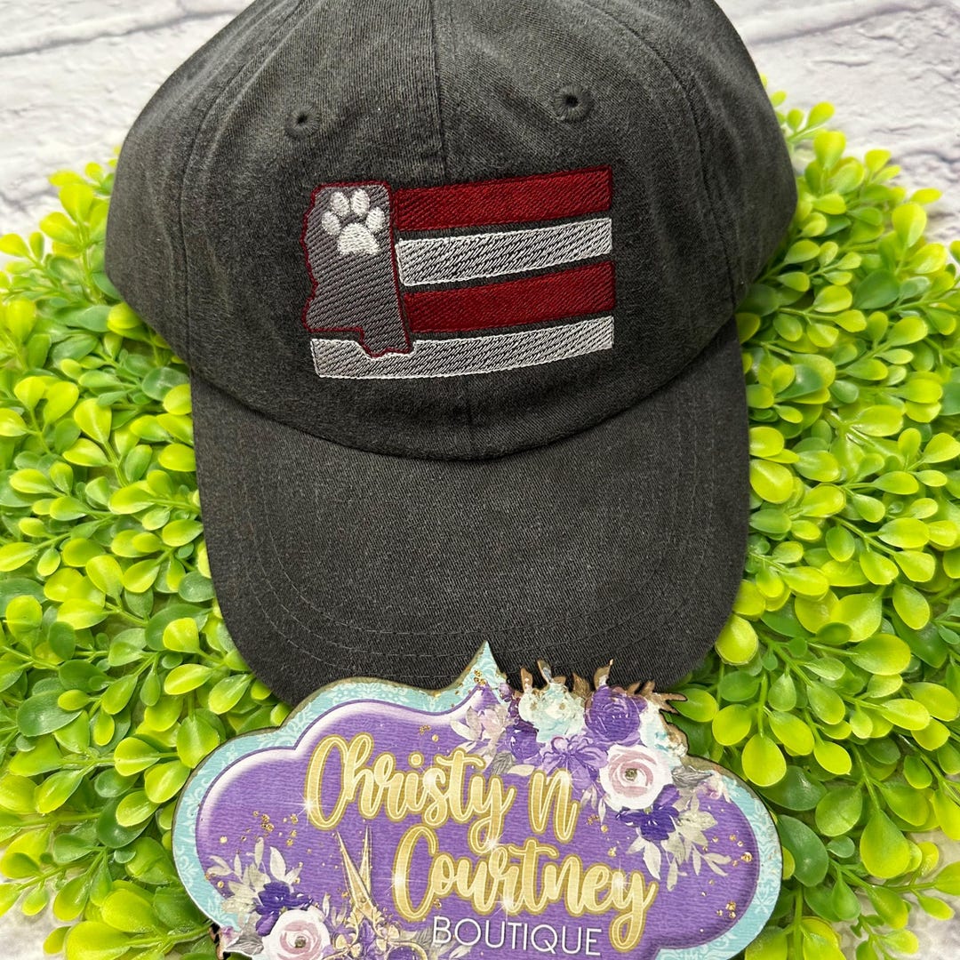 Mississippi Hat, Mississippi, Distressed MS Hat, MS Embroidered Trucker ...