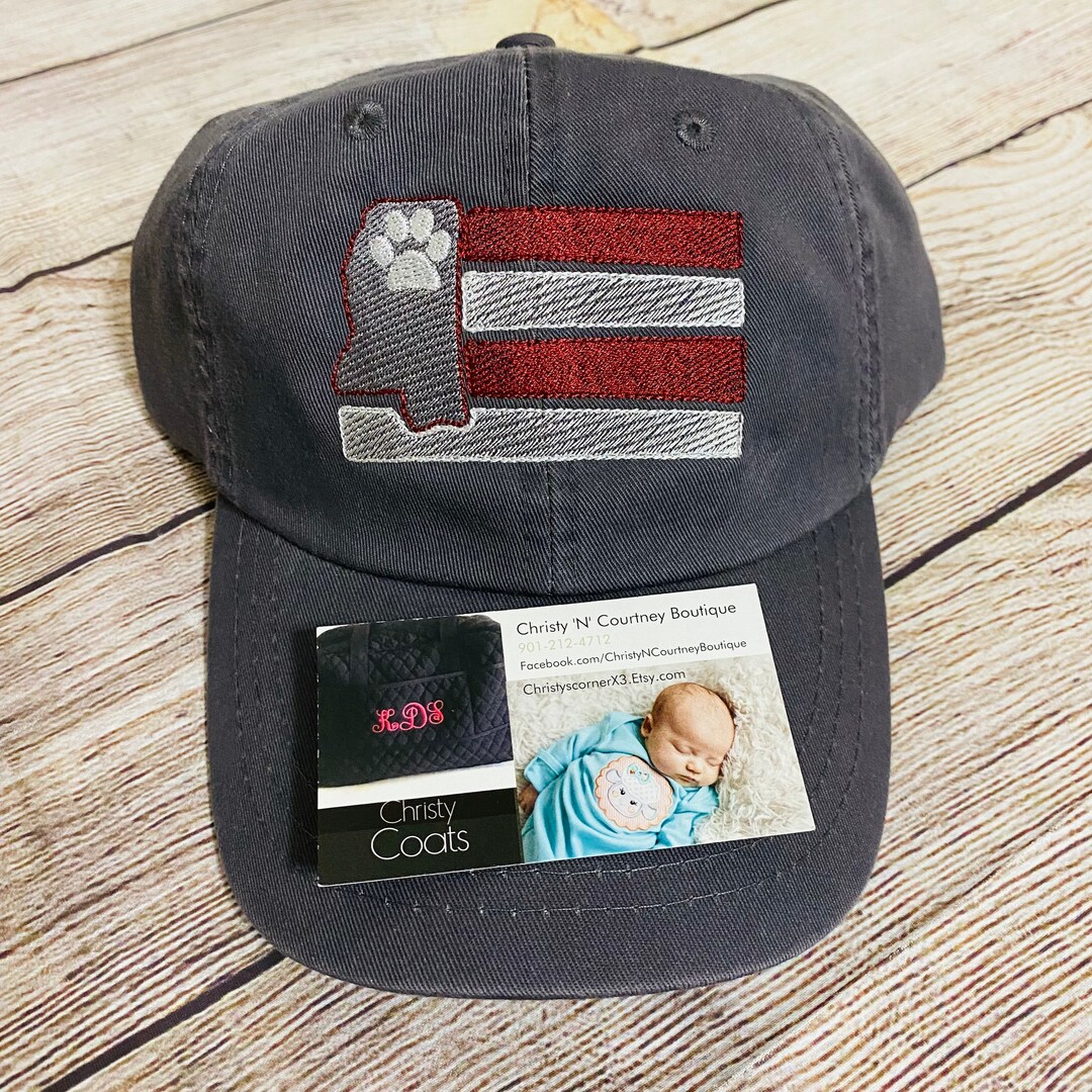 Mississippi Hat, Mississippi, Distressed MS Hat, MS Embroidered Trucker ...
