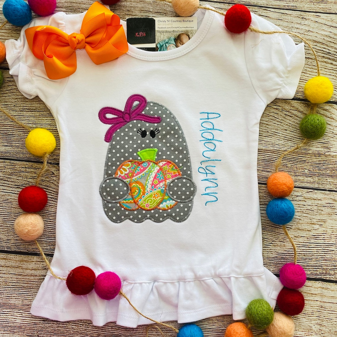 Personalized Ghost Tee Shirt Ghost Appliqué Shirt Halloween - Etsy