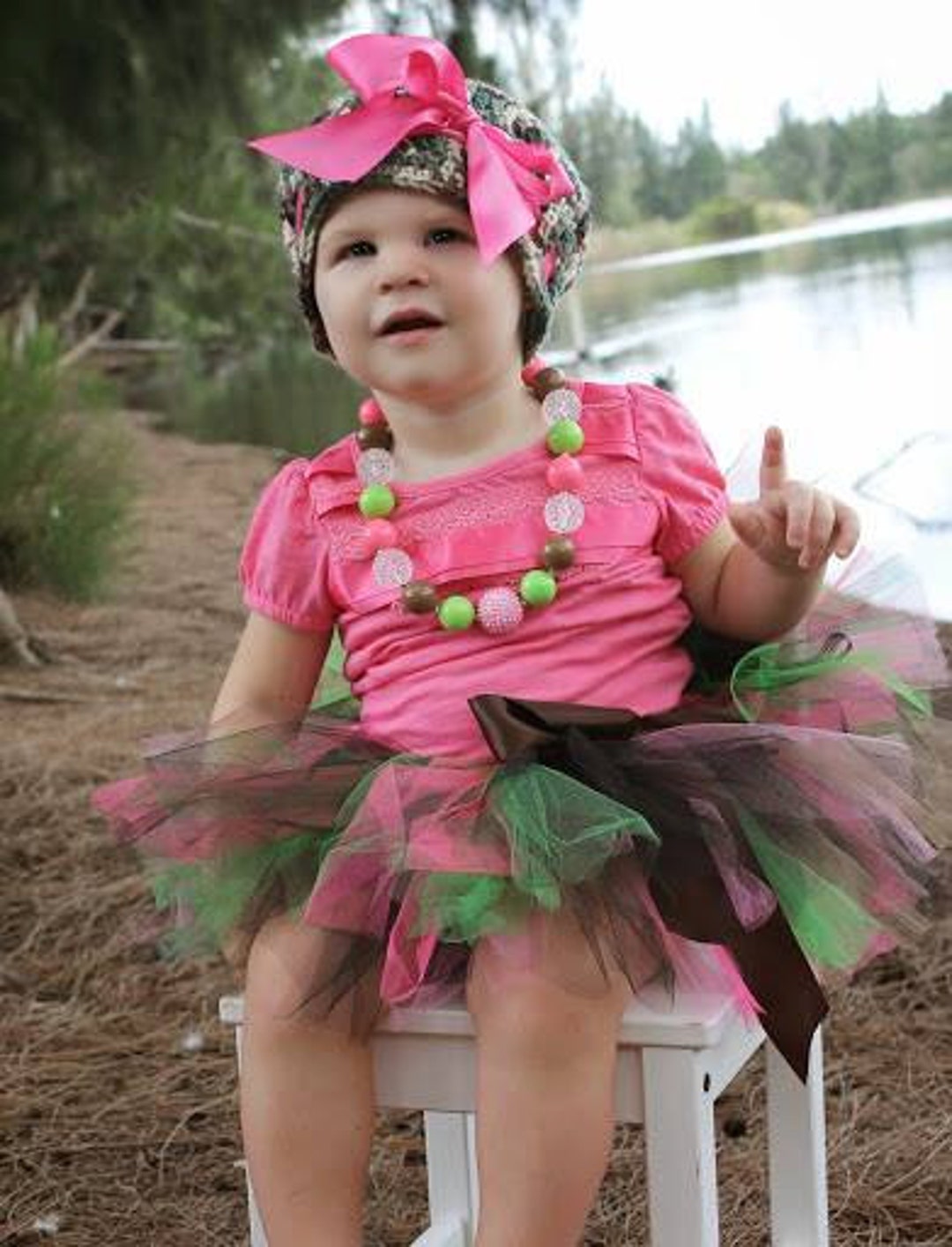 MADE to ORDER Girl CAMO Hat With Pink Ribbon Choose Your - Etsy