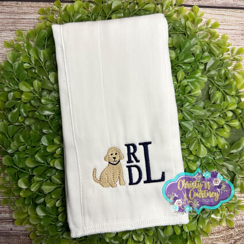 Personalized Burp Cloth With Pupp, Puppy Burp Cloth, Boy Girl Burp ...