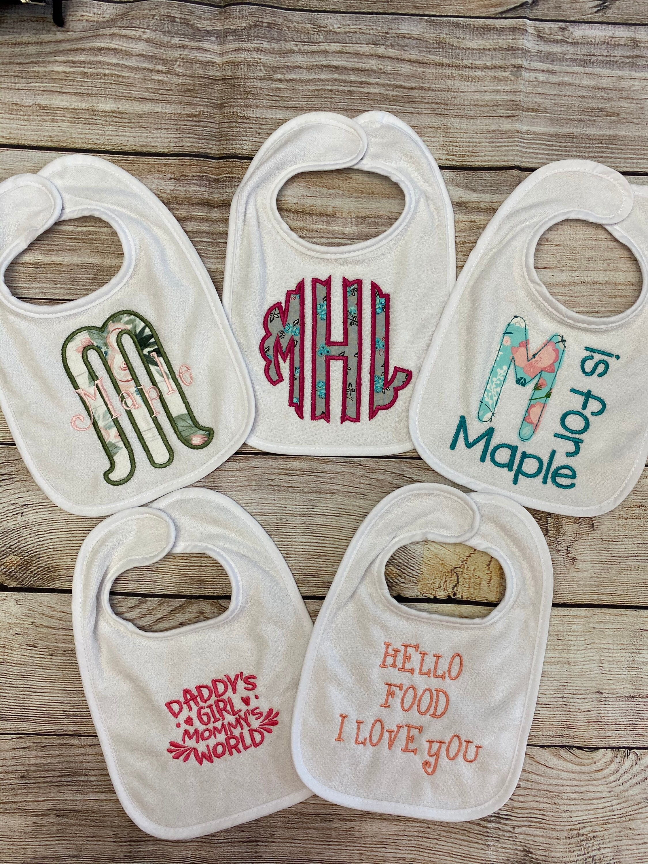 Monogram Bib Personalized Bib Embroidered Bib Initial Bib - Etsy.de