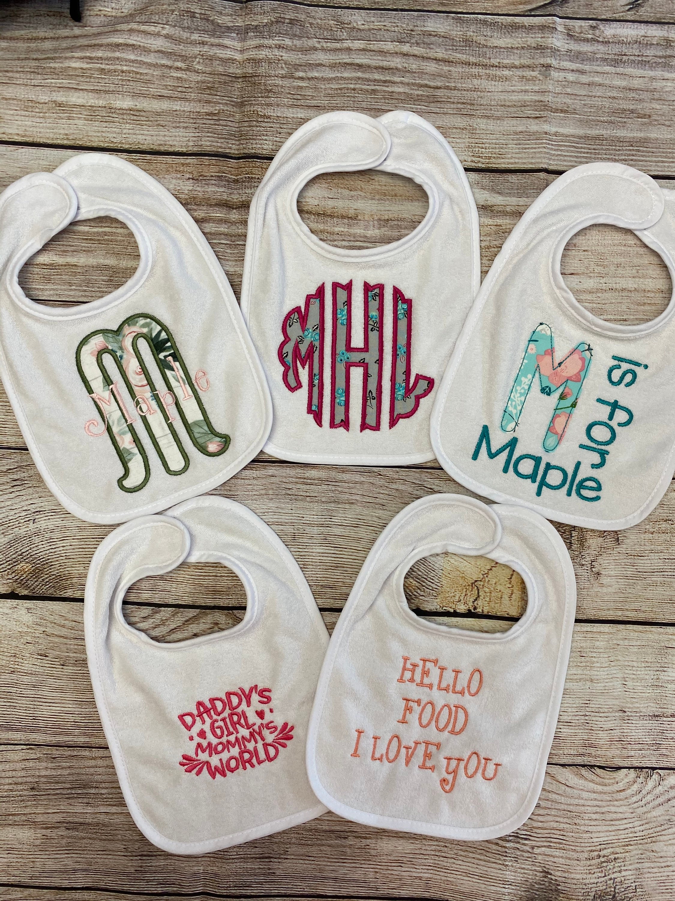 Monogram Bib Personalized Bib Embroidered Bib Initial Bib - Etsy.de