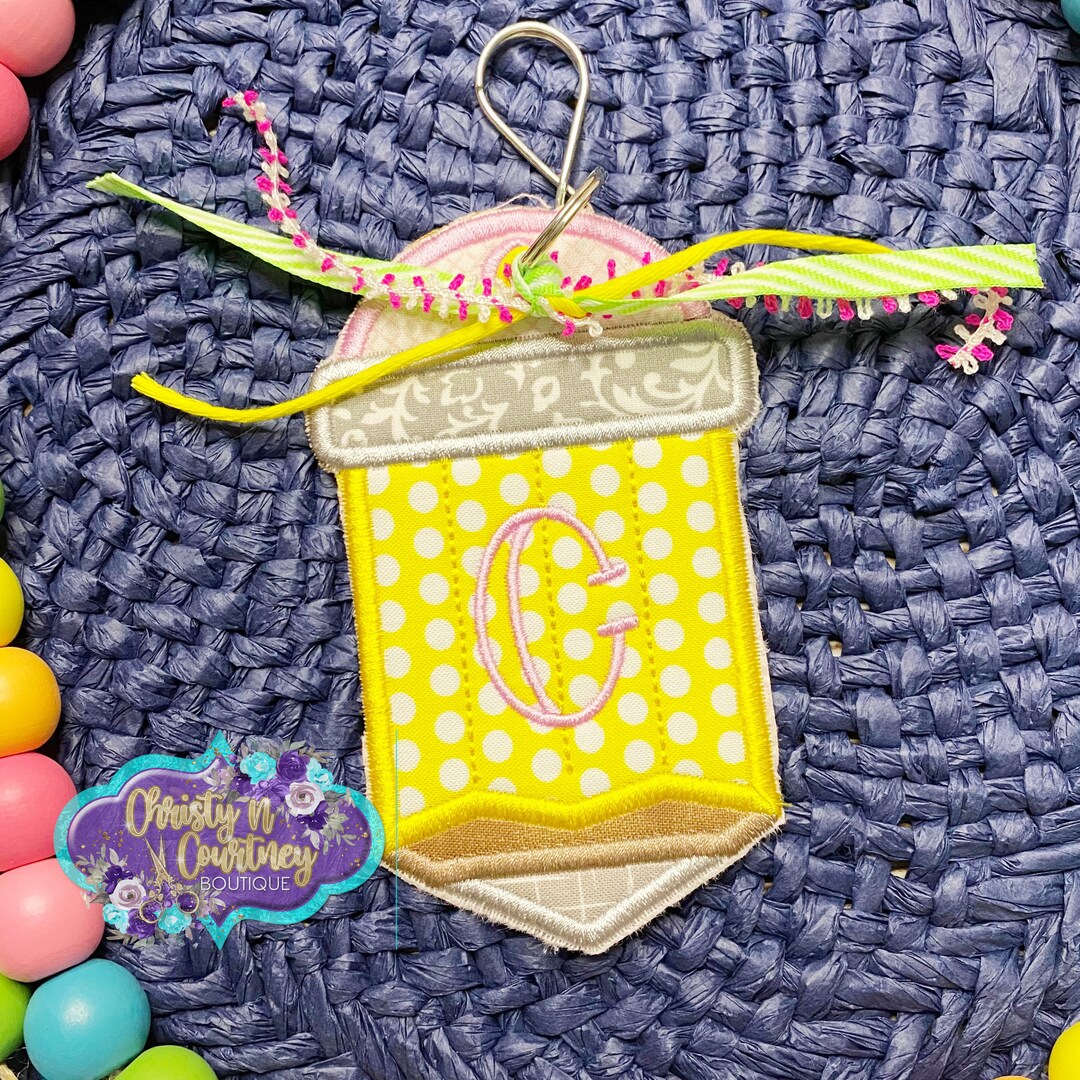 Pencil Bag Tag, Back to School Name Tag, Pencil Yellow Bag Tag With ...