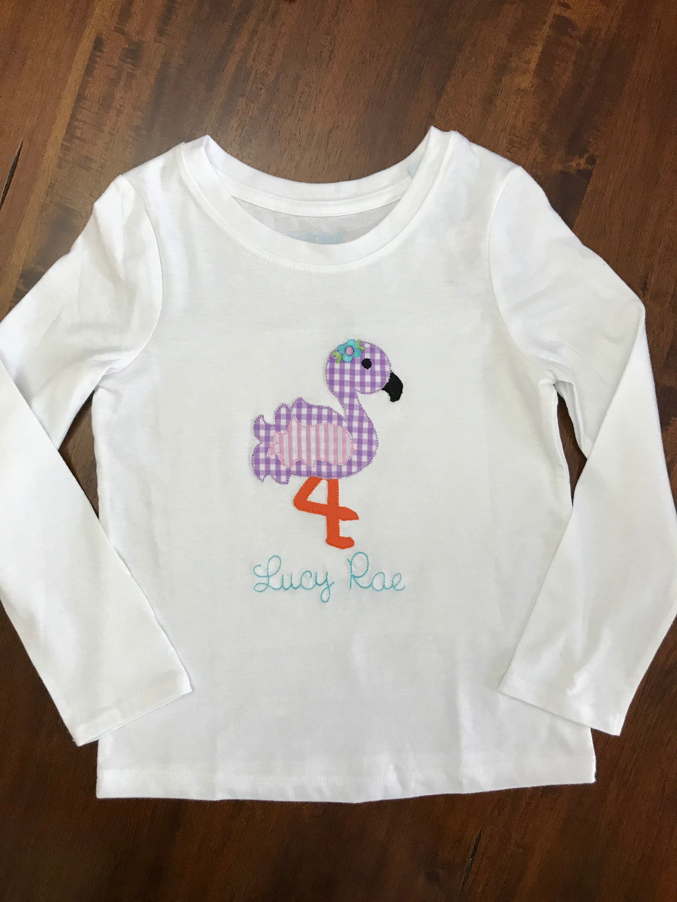 Flamingo Outfit, Flamingo Shirt, Flamingo Applique, Spring Applique ...