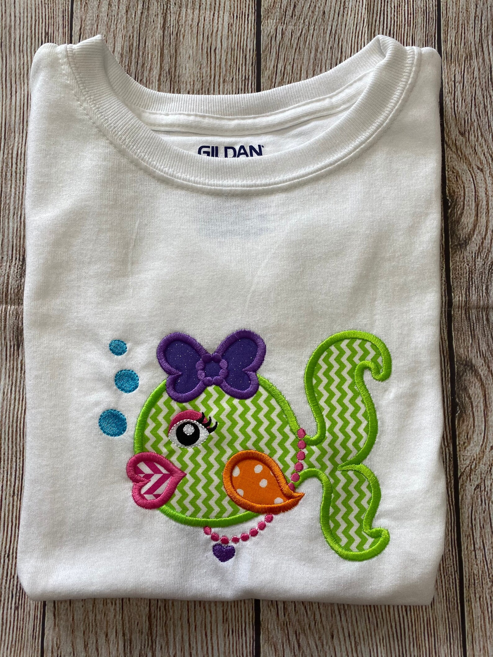 Fish Applique Tee Fish Appliqué Bodysuit Applique Shirt - Etsy