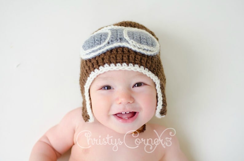 Crochet Aviator Hat Newborn Aviator Hat Baby Pilot Hat - Etsy