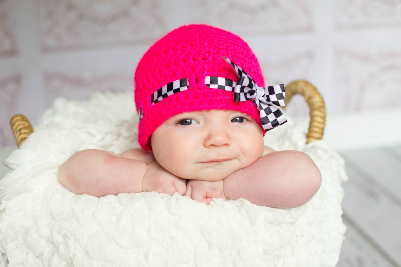 Hot Pink Baby Beanie Hat Baby Girl Beanie Racing Baby Hat - Etsy