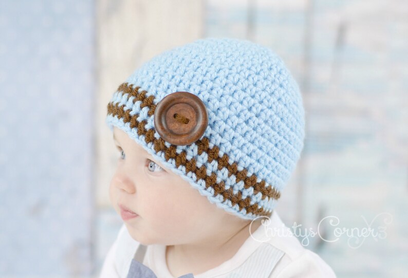 Crochet Button Hat Crochet Striped Hat Striped Baby Hat - Etsy