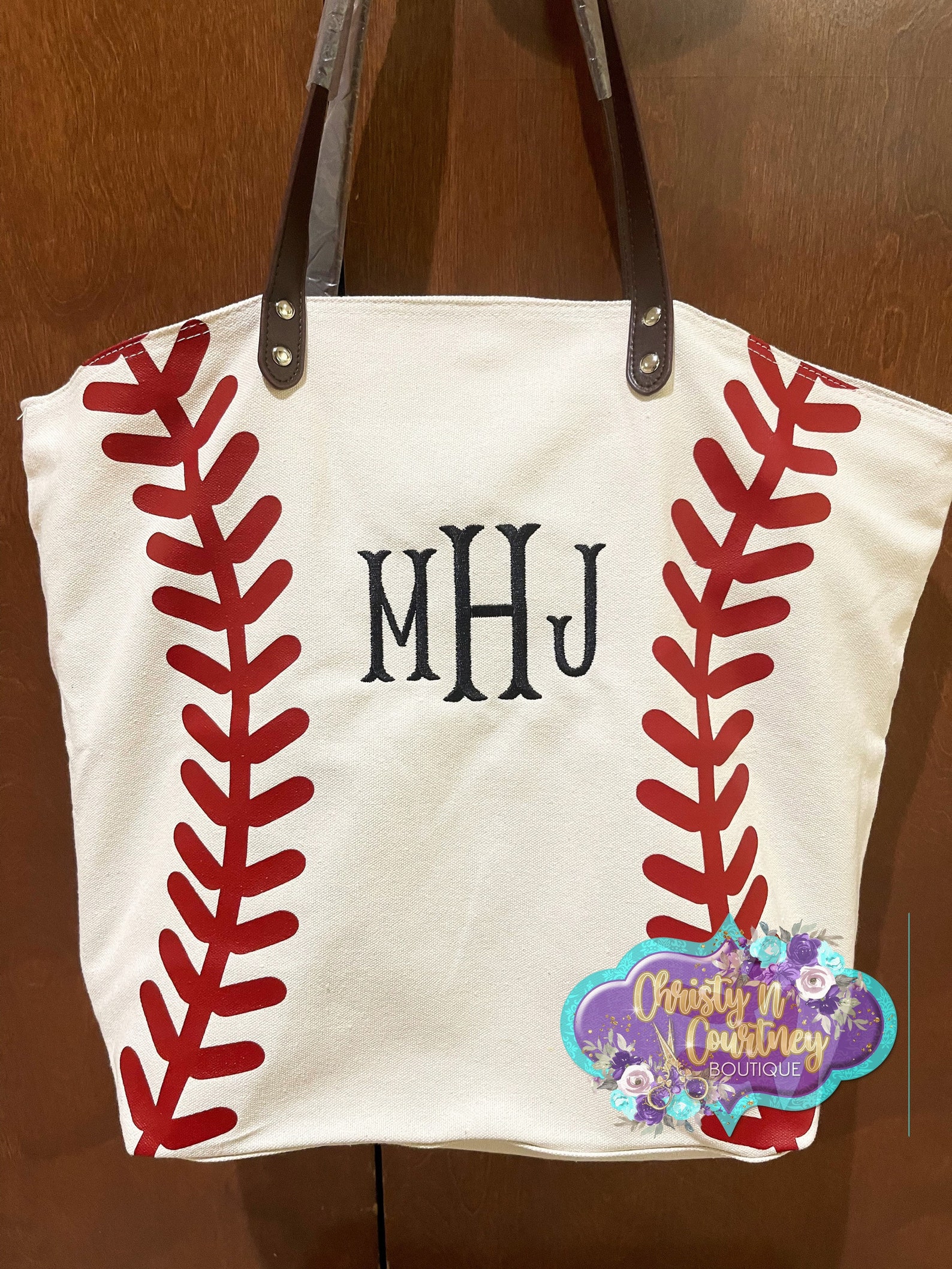 Baseball Mom Canvas Tote, Personalized Weekender, Monogrammed Baseball ...