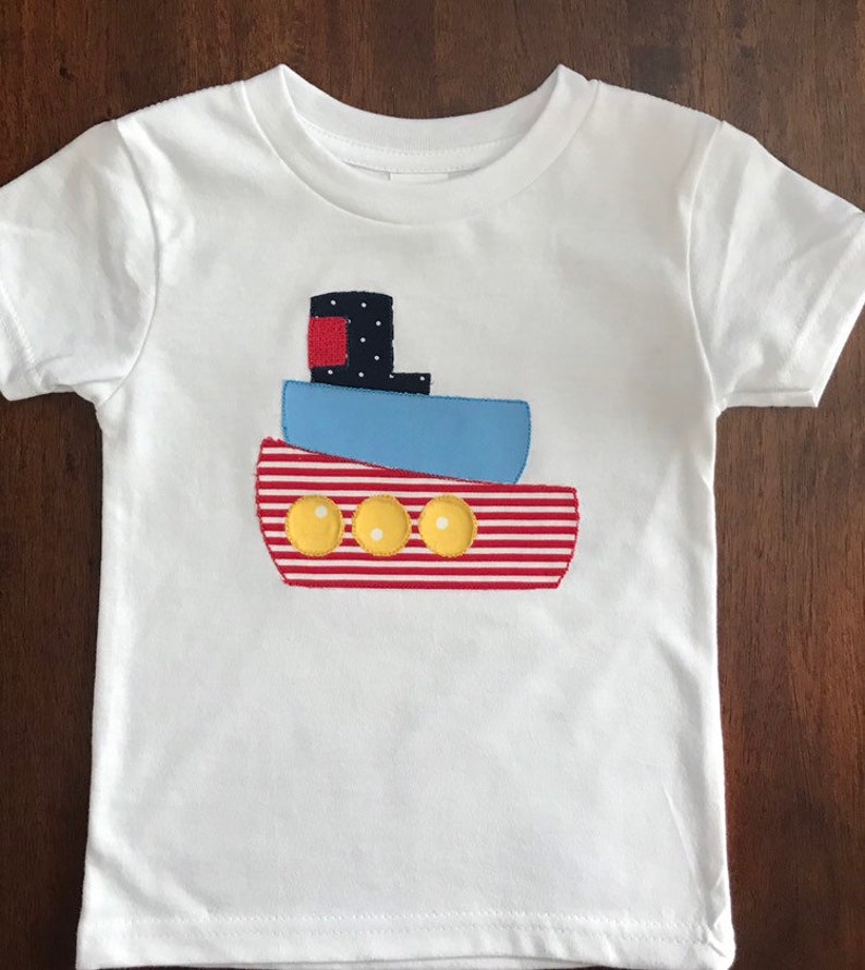 Tug Boat Tug Boat Applique Tug Boat Shirt Fishing Applique | Etsy