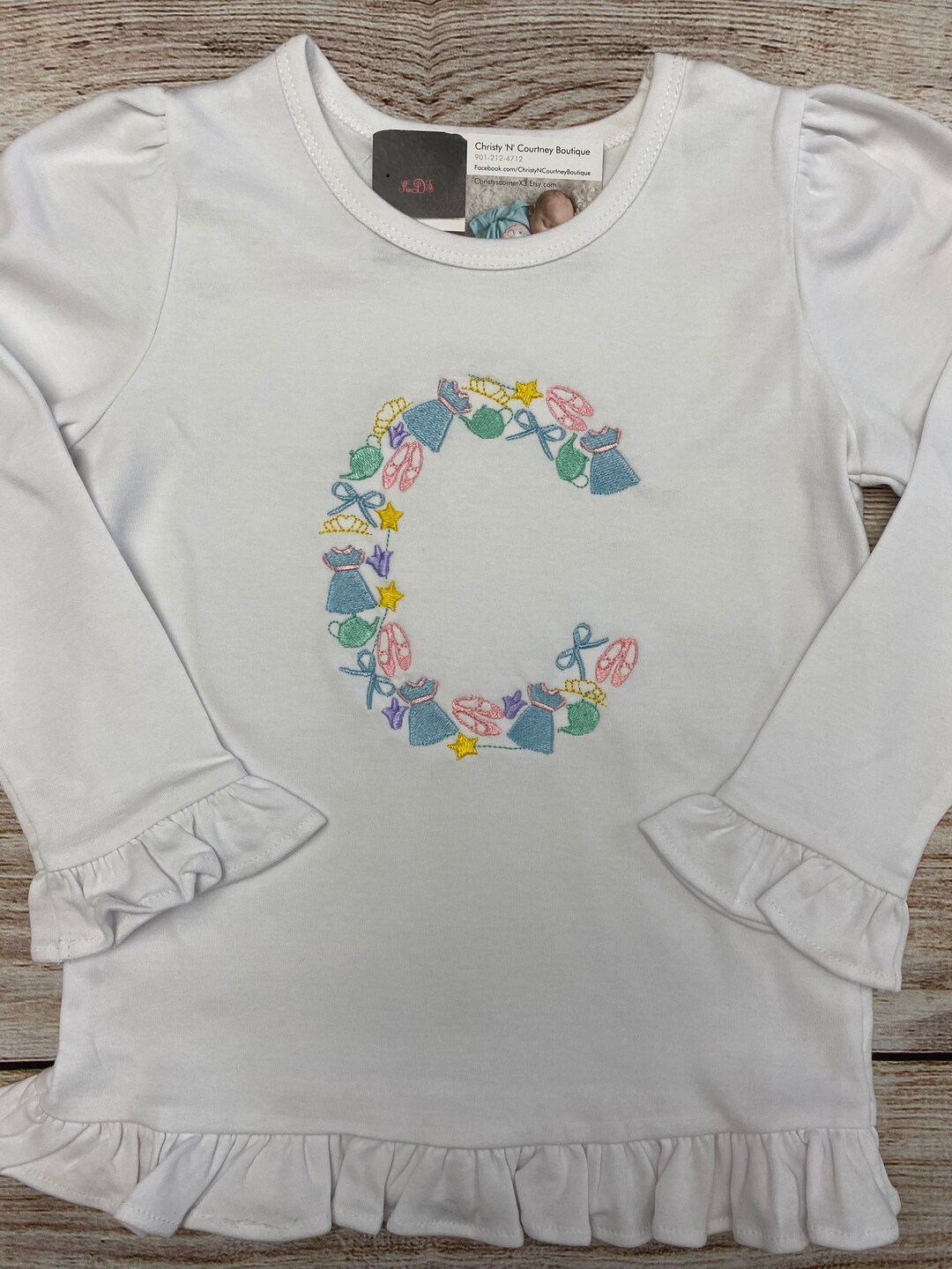 Girl’s Shirt Personalized With Initial, Personalized Girl Shirt ...