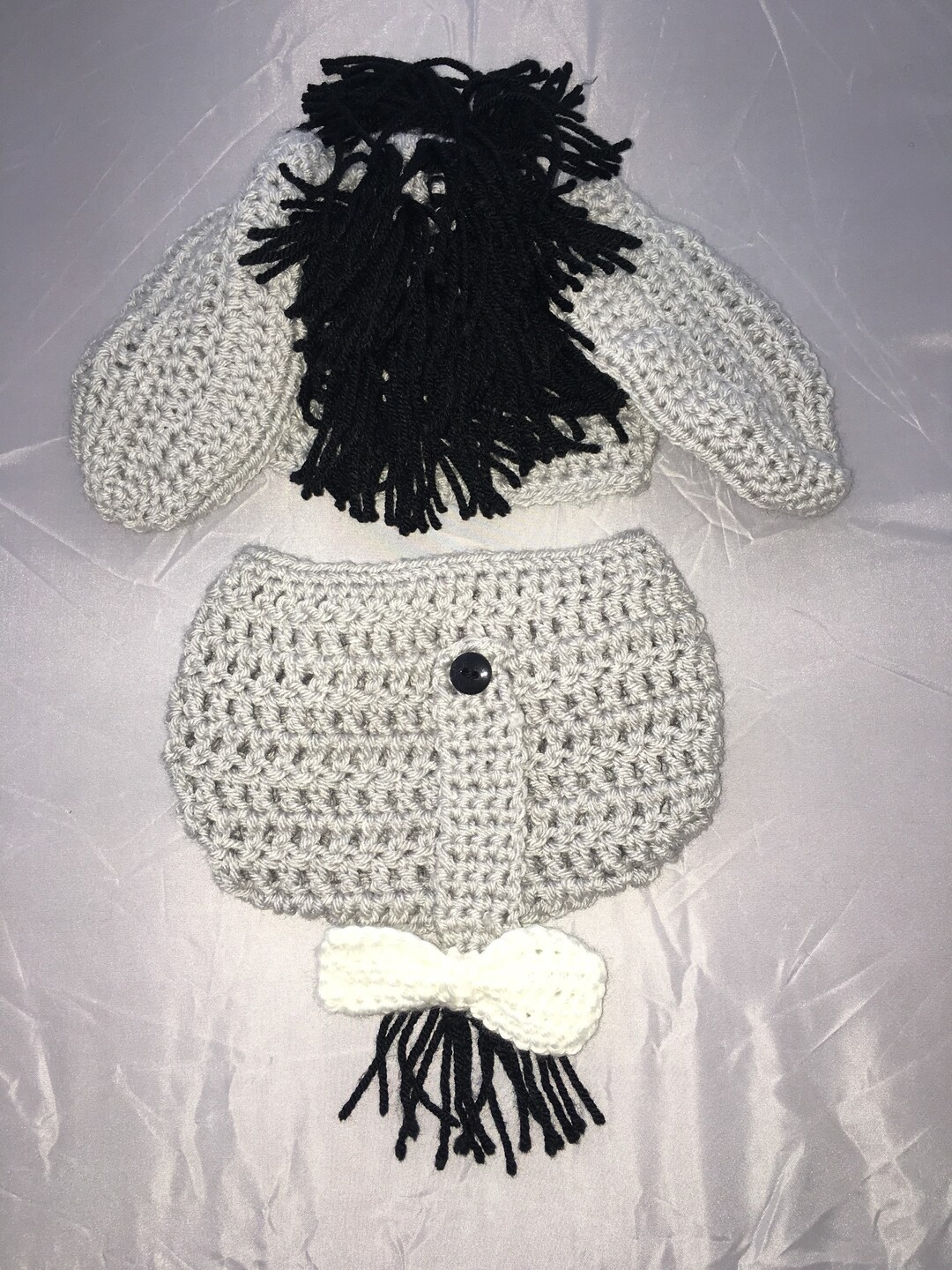 Crochet Donkey Hat and Diaper Cover, Animal Hat, Photo Prop, Baby Gift ...