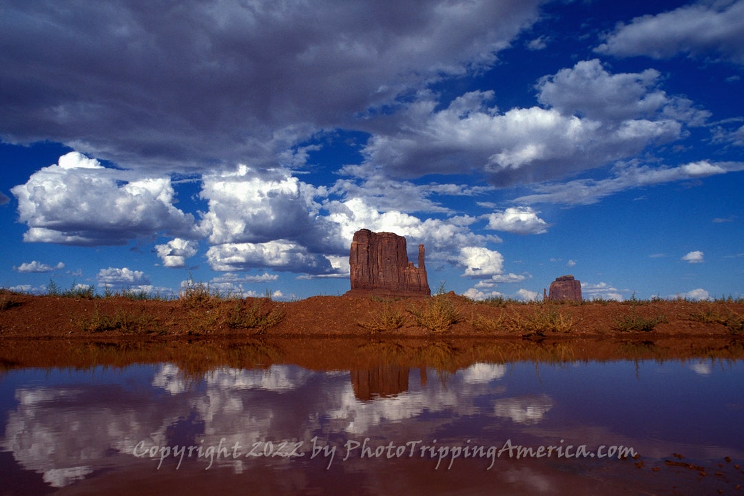 The Mittens Monument Valley Reflection Water Desert - Etsy