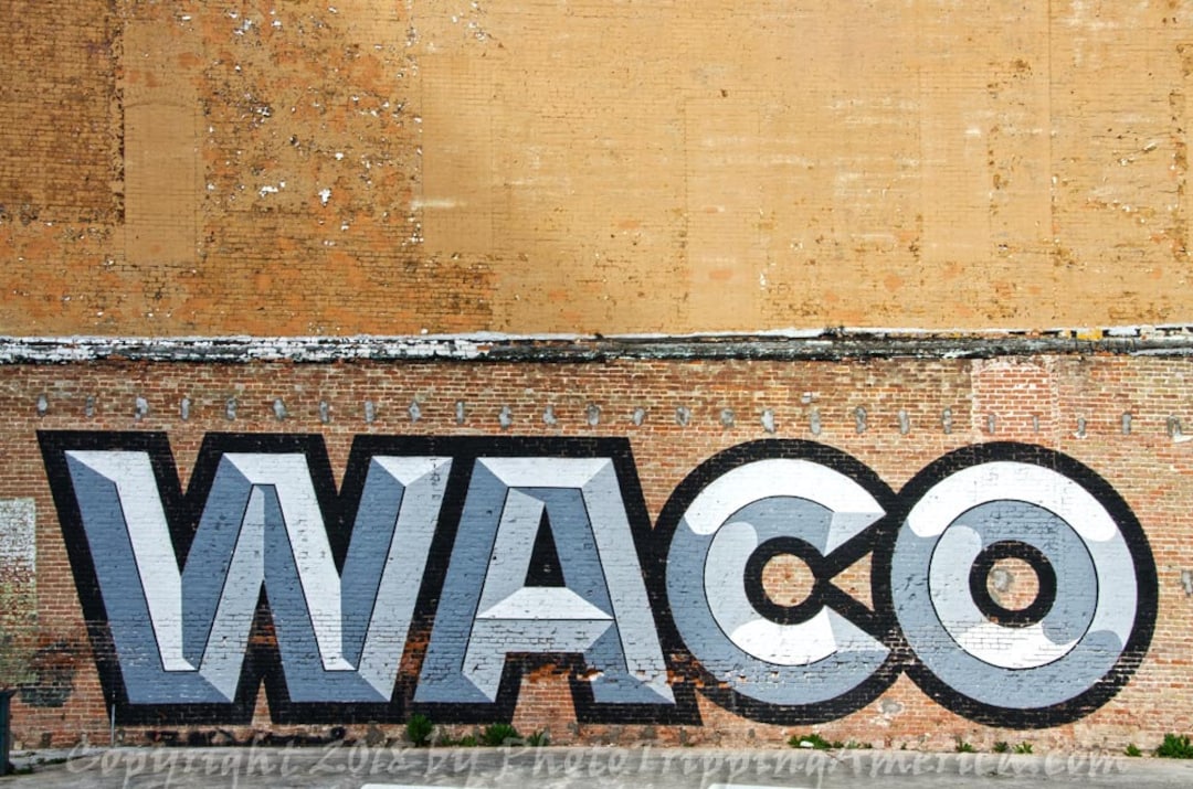 Waco, Texas, Wall Mural, Waco Sign, Brick Wall, Downtown, Mural ...