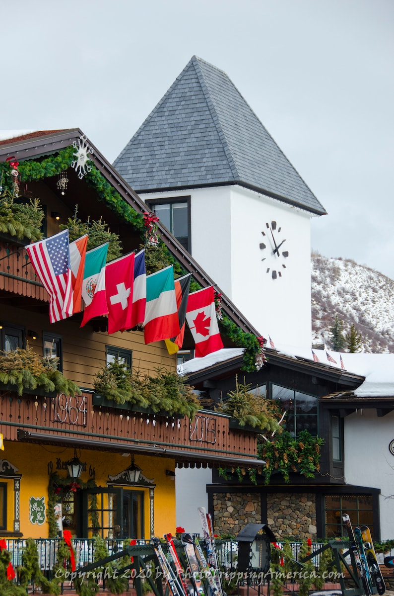 Vail, Colorado, Clock Tower, Resort, Ski Resort, Snow, Rocky Mountains ...