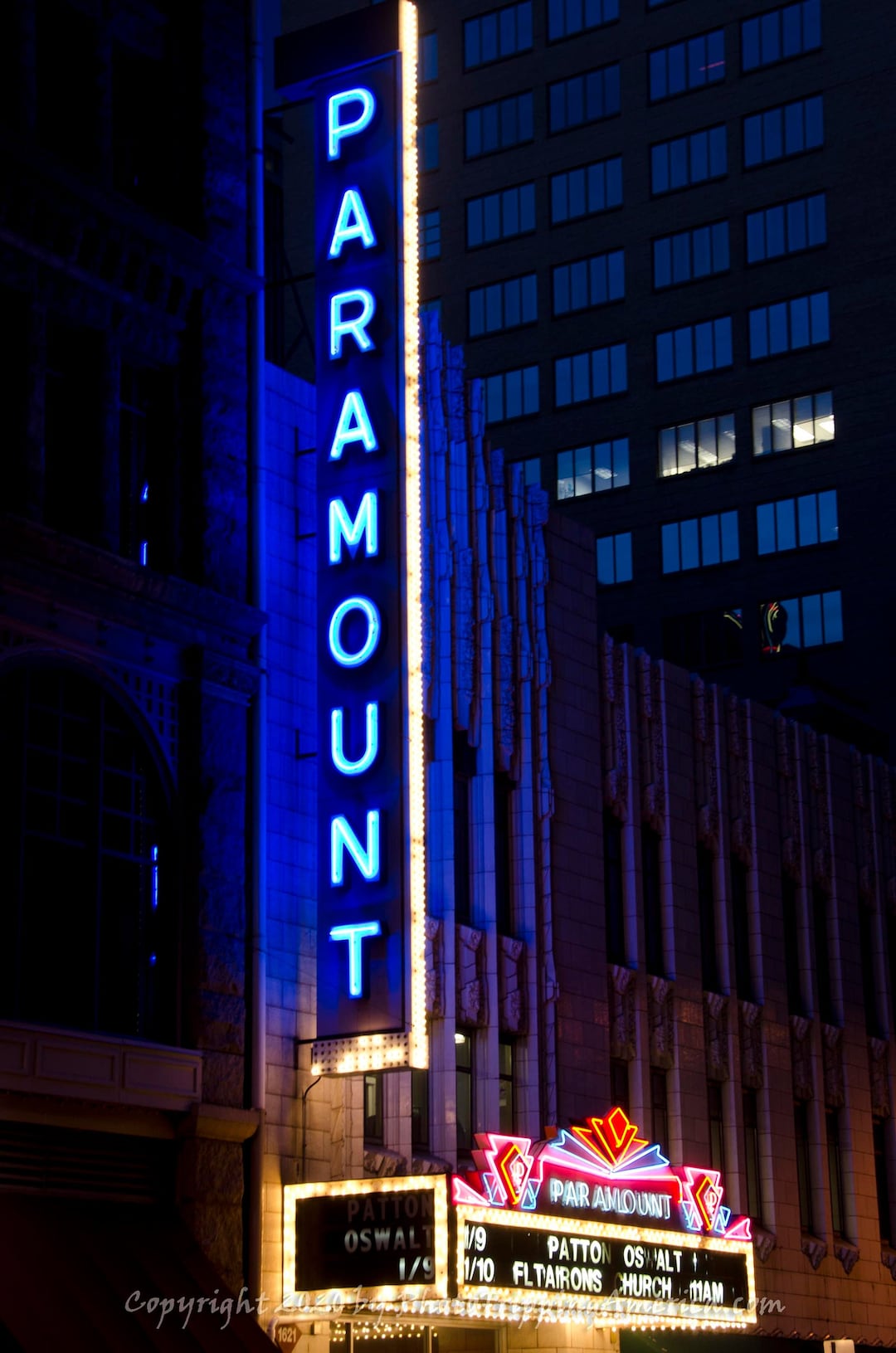 Paramount Theater, Denver, Theater, Marquee, Neon Sign, Neon ...