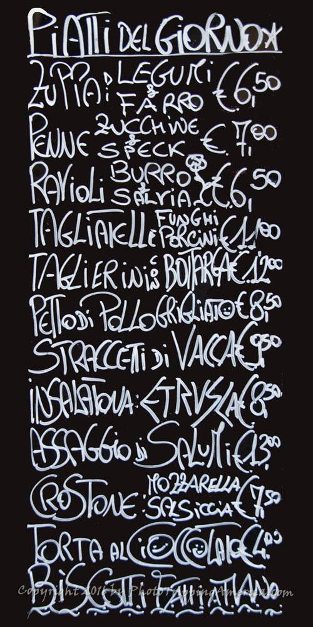 Italian Menu, Plate of the Day Menu, Menu, Italy, Italian Food, Tuscan ...