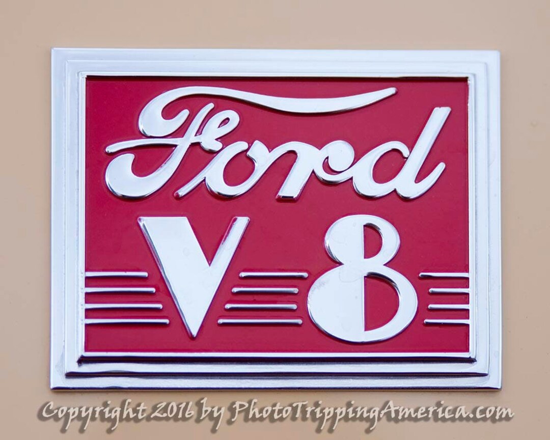 Vintage Ford V8 Emblem, Hood Ornament, Vintage Car, Collectible Car ...