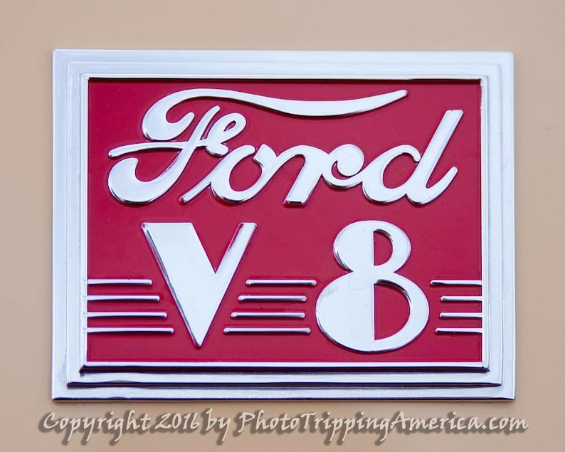 Vintage Ford V8 Emblem, Hood Ornament, Vintage Car, Collectible Car ...
