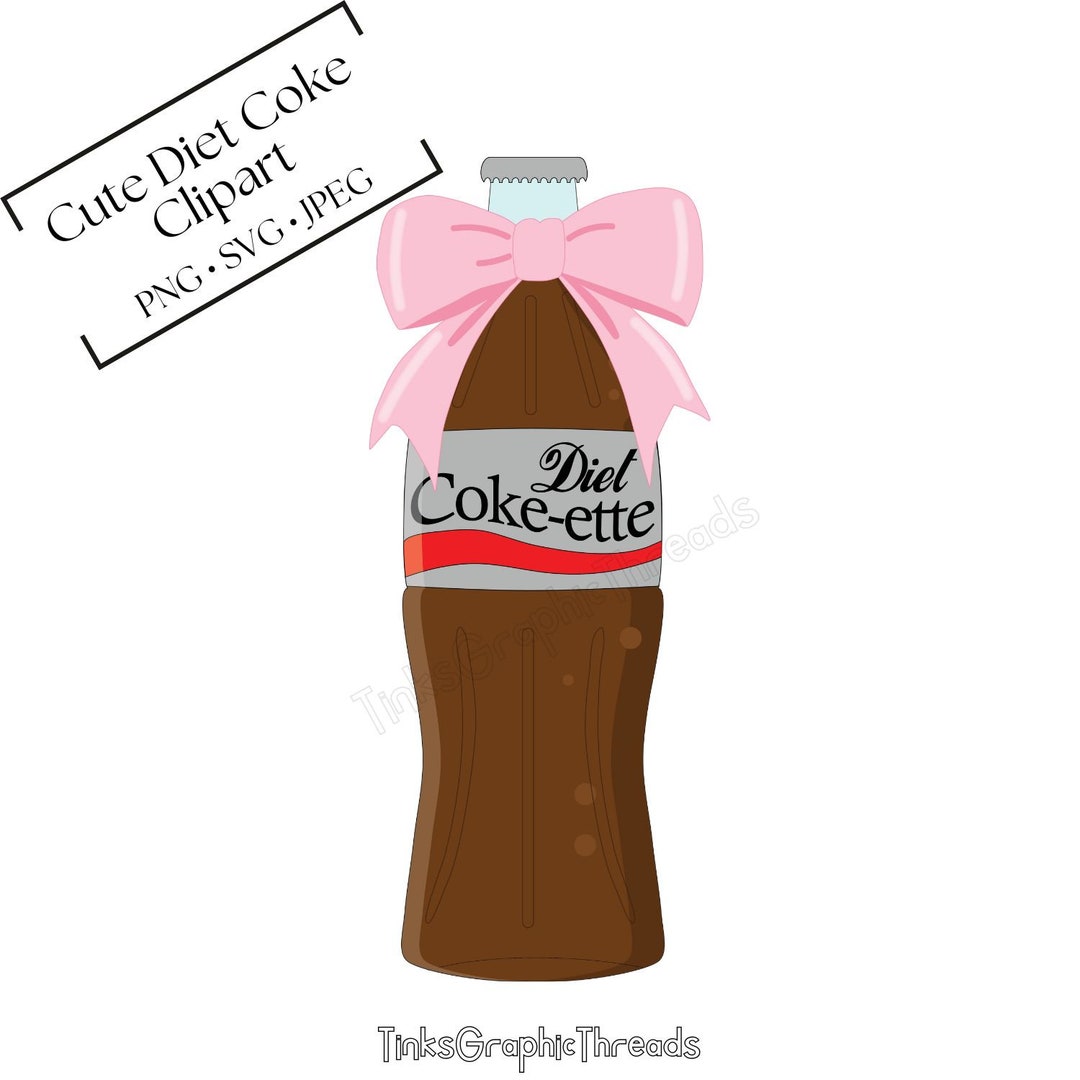 Diet Coke Bottle With Pink Bow Clip Art – Diet Coke-ette PNG – cute ...