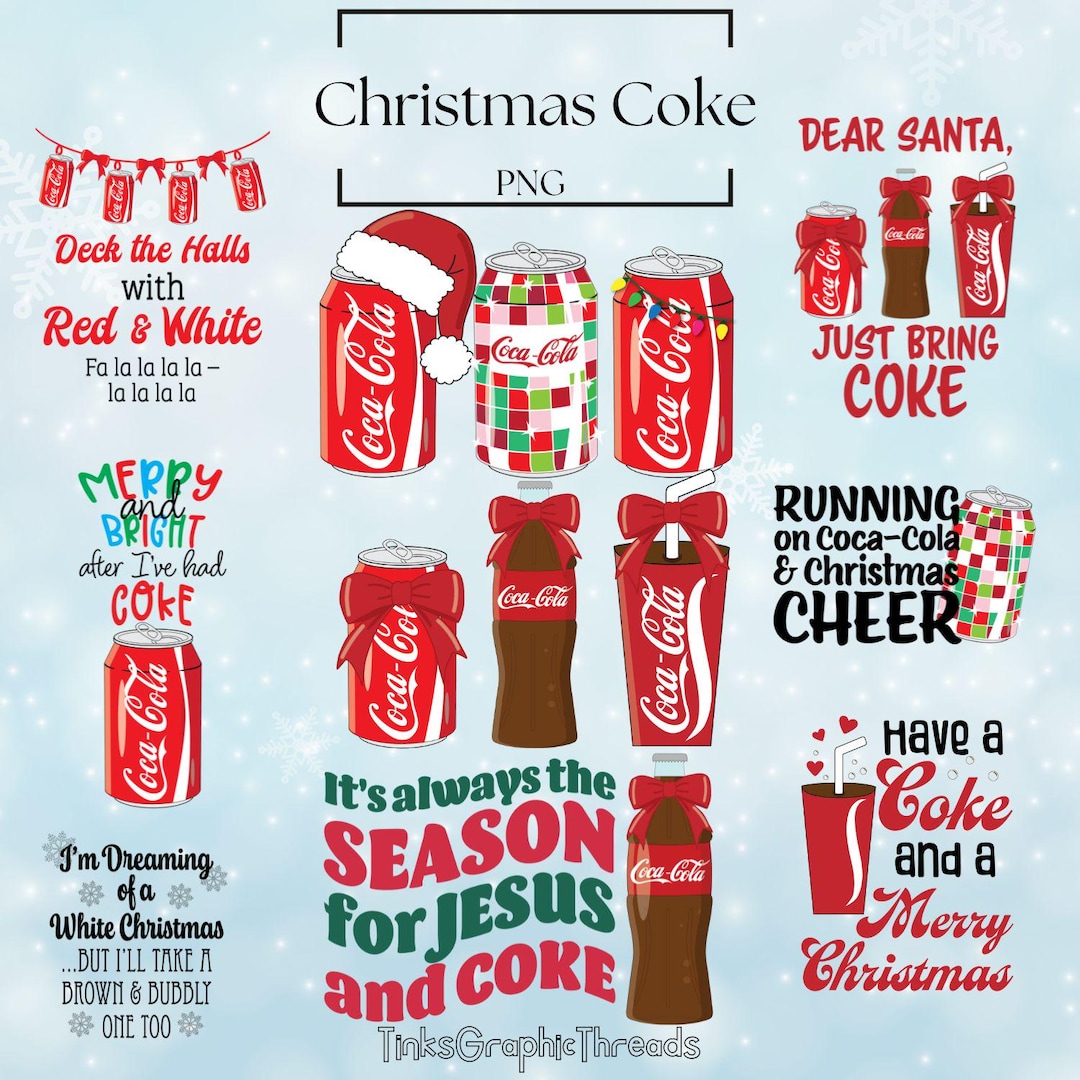 Merry Christmas Clipart With Coca-cola Bundle – Christmas and Coke PNG ...