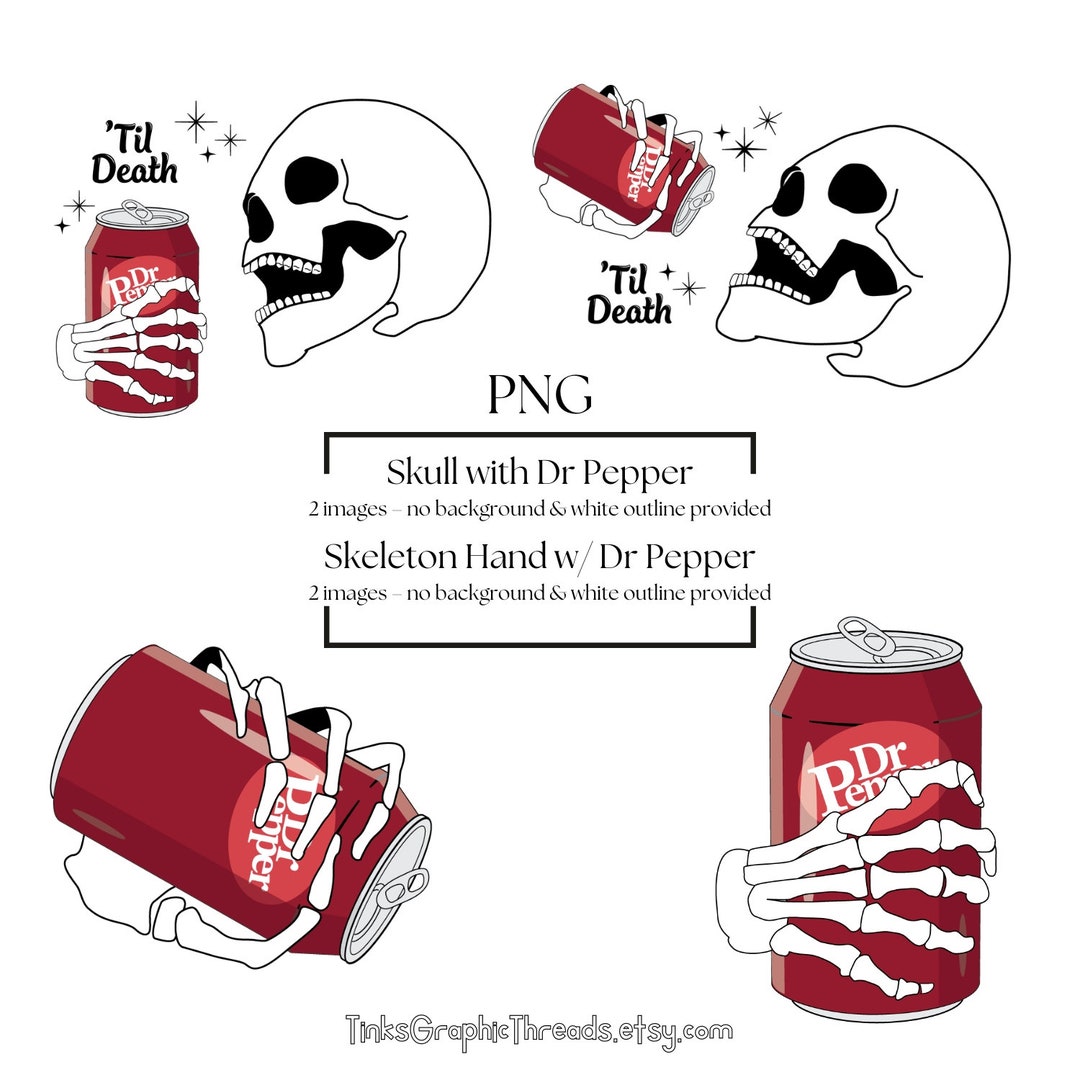 Dr Depper PNG dr Pepper Soda Can and Skeleton Hand Dr Pepper Halloween ...