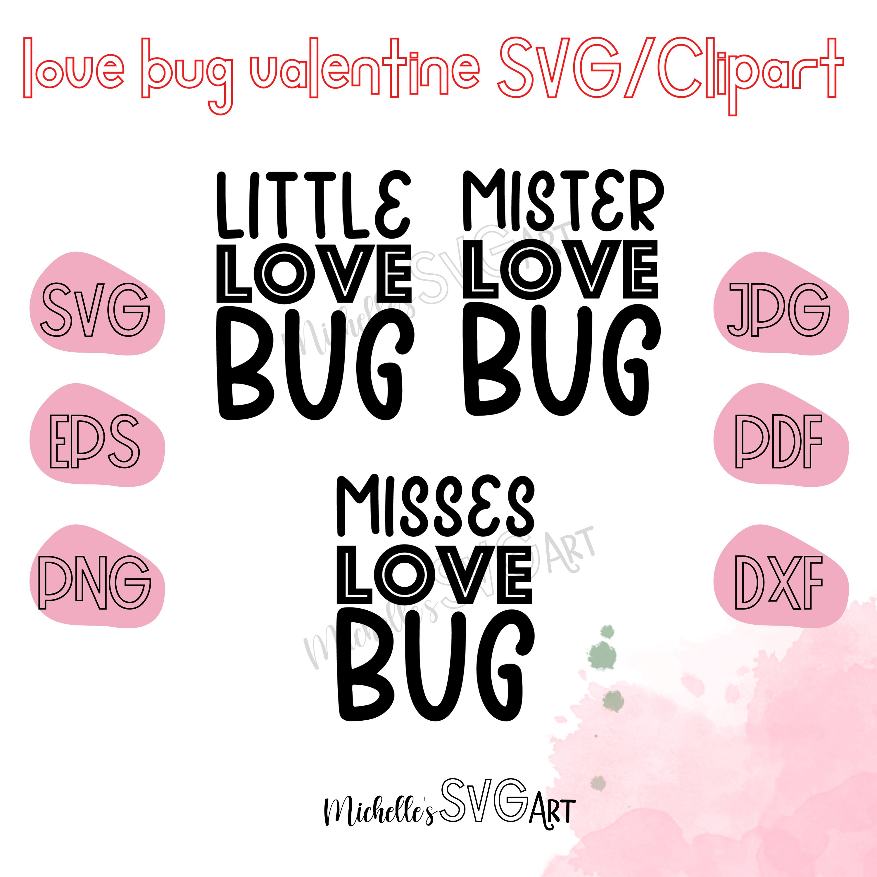 Valentines SVG Bundle Love Bug Svg I Love You SVG - Etsy