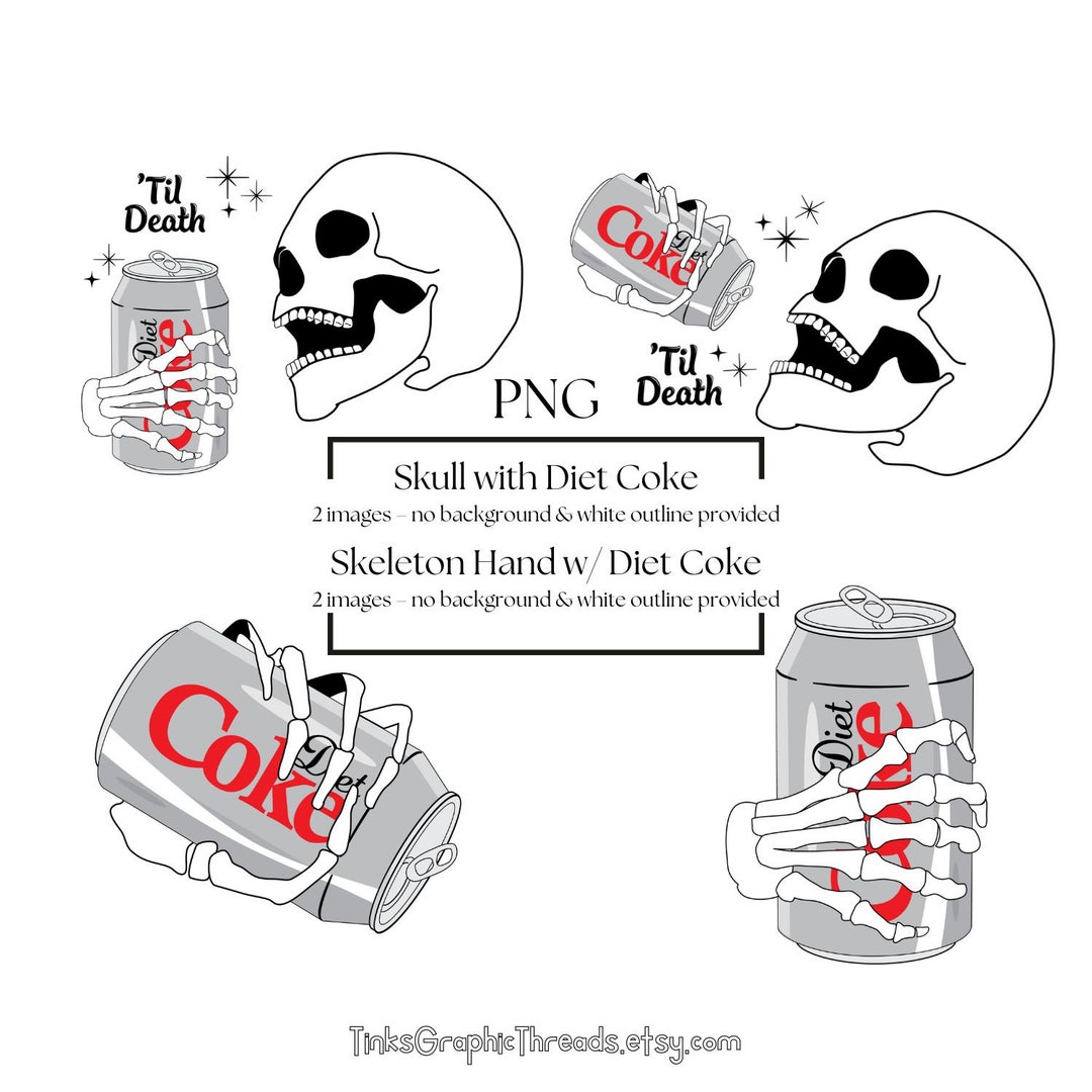Diet Coke PNG caffeine Addict Printable Skeleton Hand and Diet Coke ...