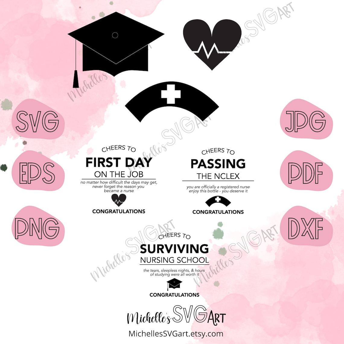 Nurse SVG Files Nurse Gift Graduation Gift Champagne Bottle Label ...