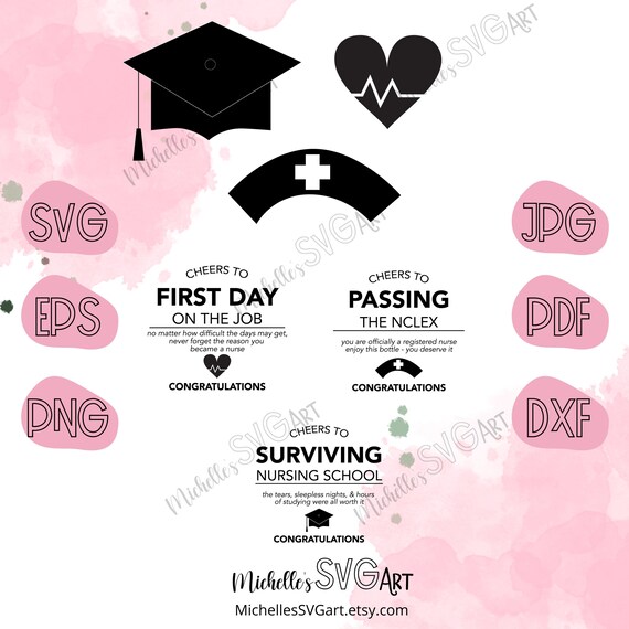 Nurse SVG Files Nurse Gift Graduation Gift Champagne - Etsy