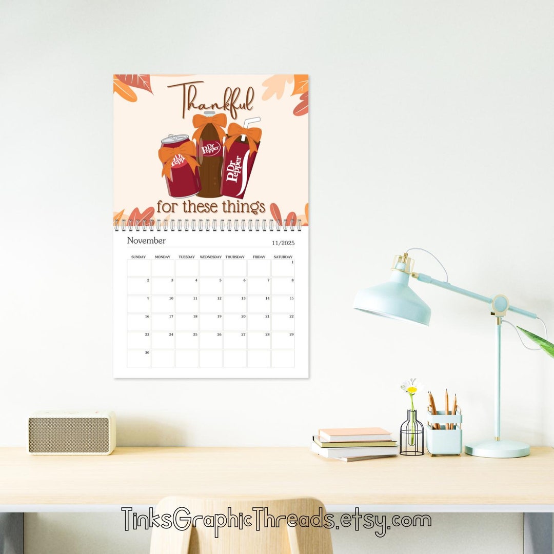 Dr Pepper Wall Calendar, Cute 2025 Planner, Quirky Monthly Scheduler ...
