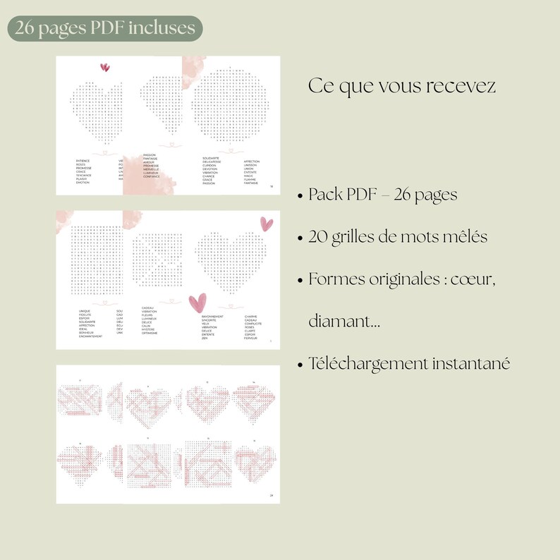 Valentine's Day Word Search – Pack of 20 Puzzles With Hearts & Various ...