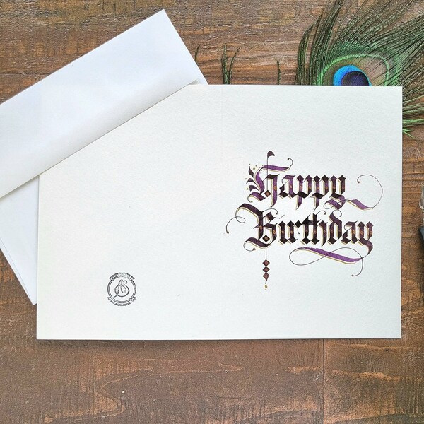 Happy Birthday Card Calligraphy - Etsy