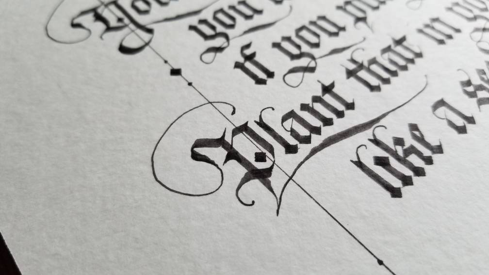 11x14 Custom Calligraphy, Personalized Calligraphy Sign, Medieval Art ...