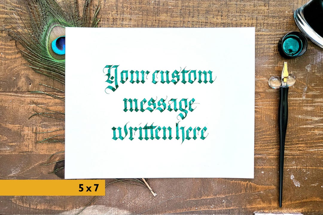 Personalized Flat Note Card, Handwritten Calligraphy Sign, Custom ...