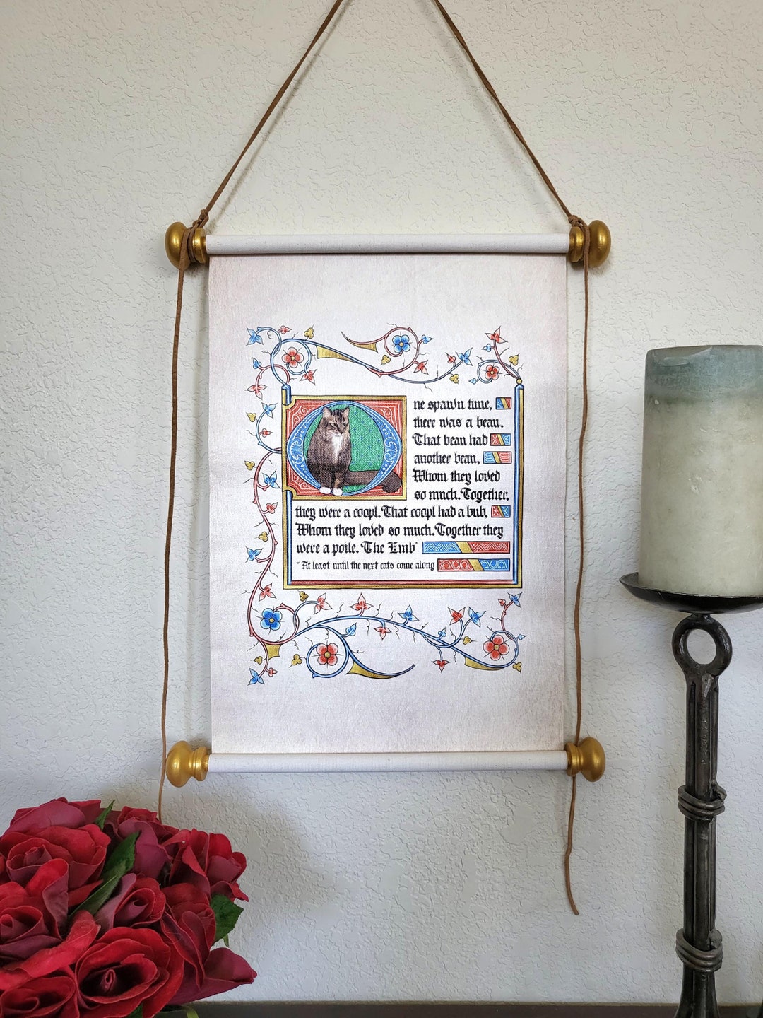 Custom Medieval Manuscript Rolled Scroll Art, Medieval Décor, Fantasy ...