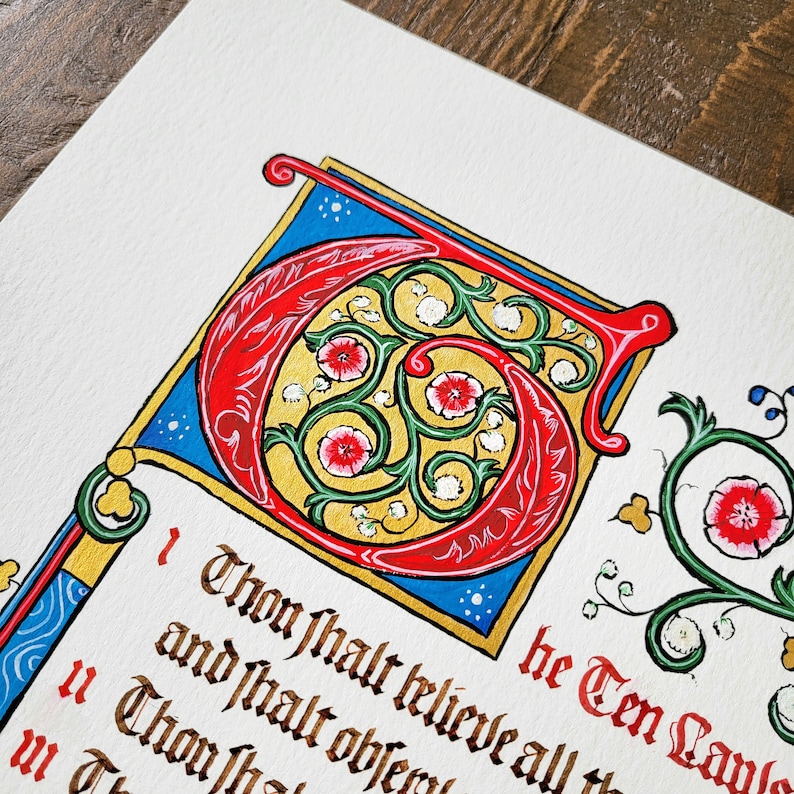 Custom Illuminated Manuscript, Medieval Illumination, Gothic ...