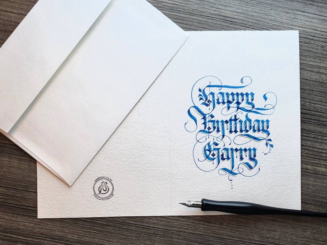 Custom Calligraphy Handmade Birthday Card for Husband, Personalized ...
