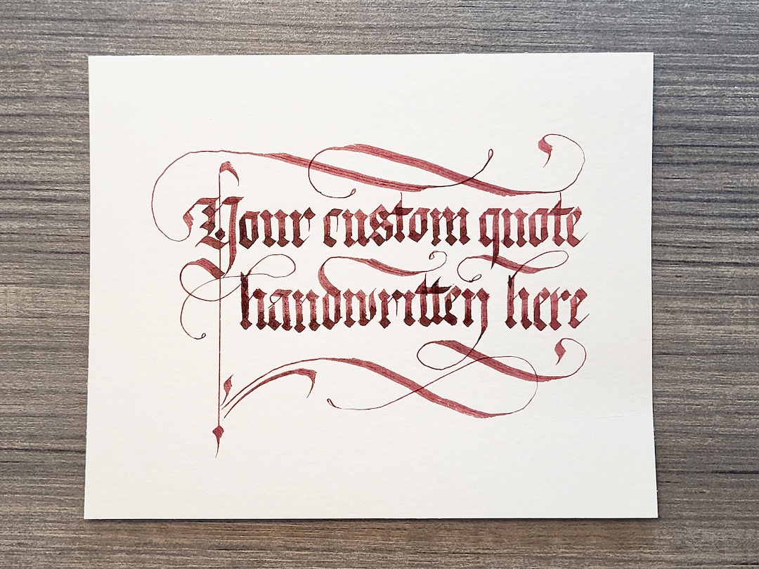 CUSTOM Calligraphy Art Personalized Original Gothic - Etsy