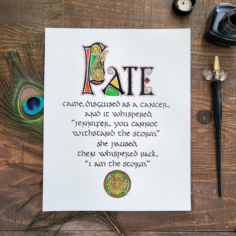Custom Celtic Calligraphy Art, Handwritten Irish Gifts for Women ...