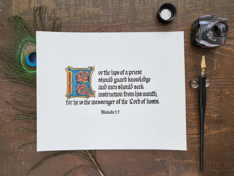 Custom Illuminated Manuscript, Medieval Illumination, Gothic ...