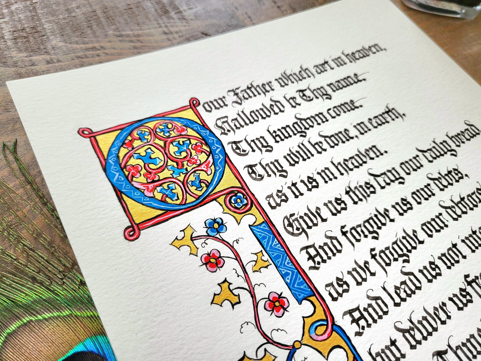Lord's Prayer Calligraphy Art Print, Scripture Artwork for Home ...