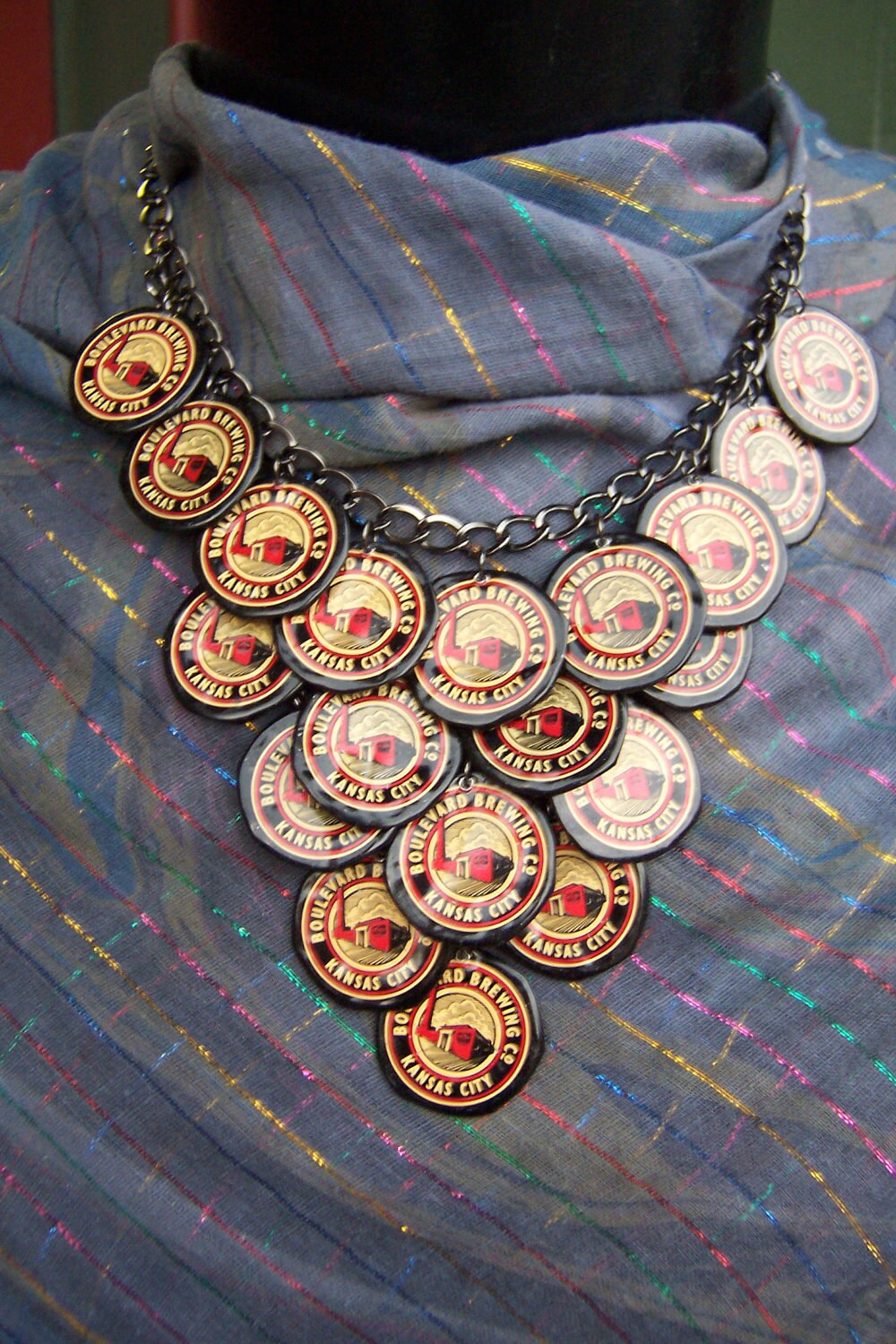 OOAK Green Motif Upcycled Magazine Collage and Beer Cap - Etsy