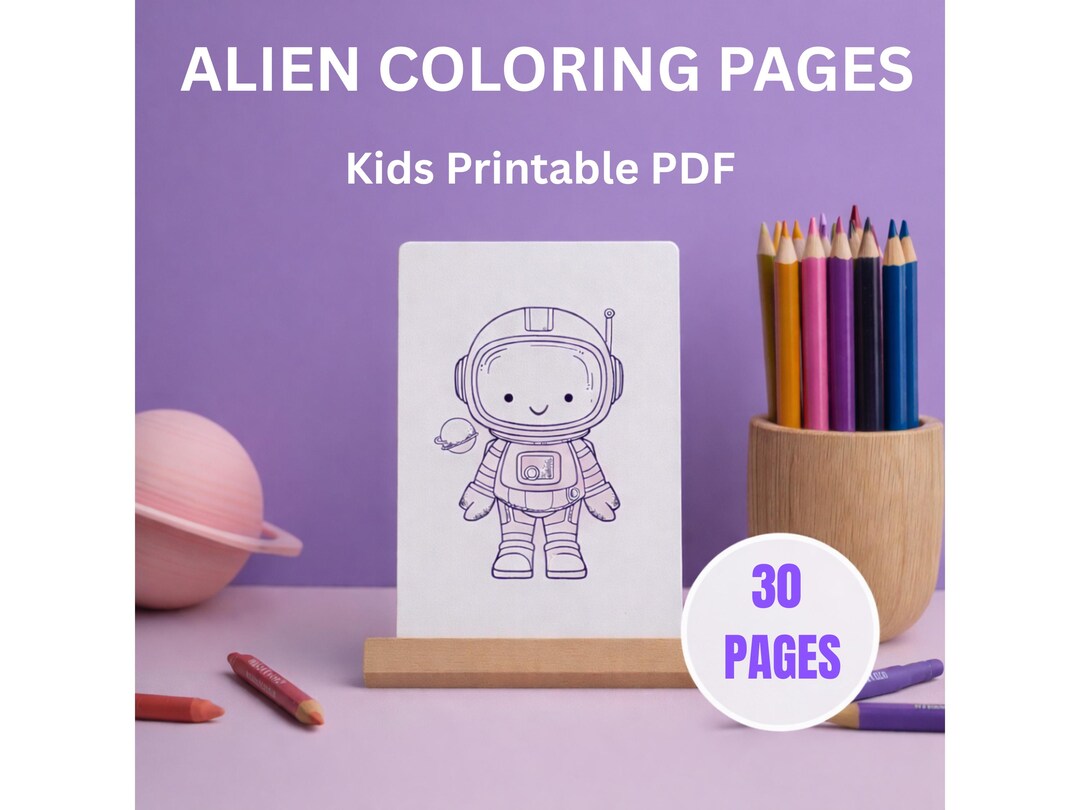 Alien Coloring Pages for Kids Printable | Fun Space Coloring Pack PDF ...