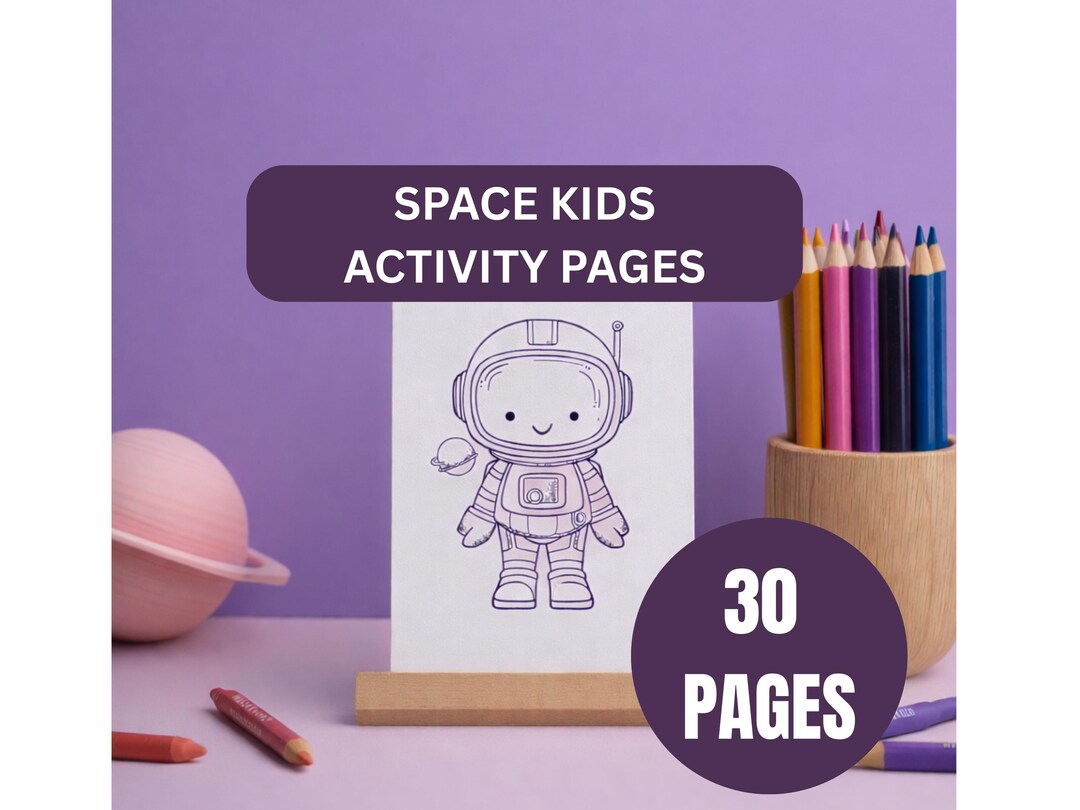 Space Activity Pages for Kids Printable | Coloring Book PDF | Astronaut ...