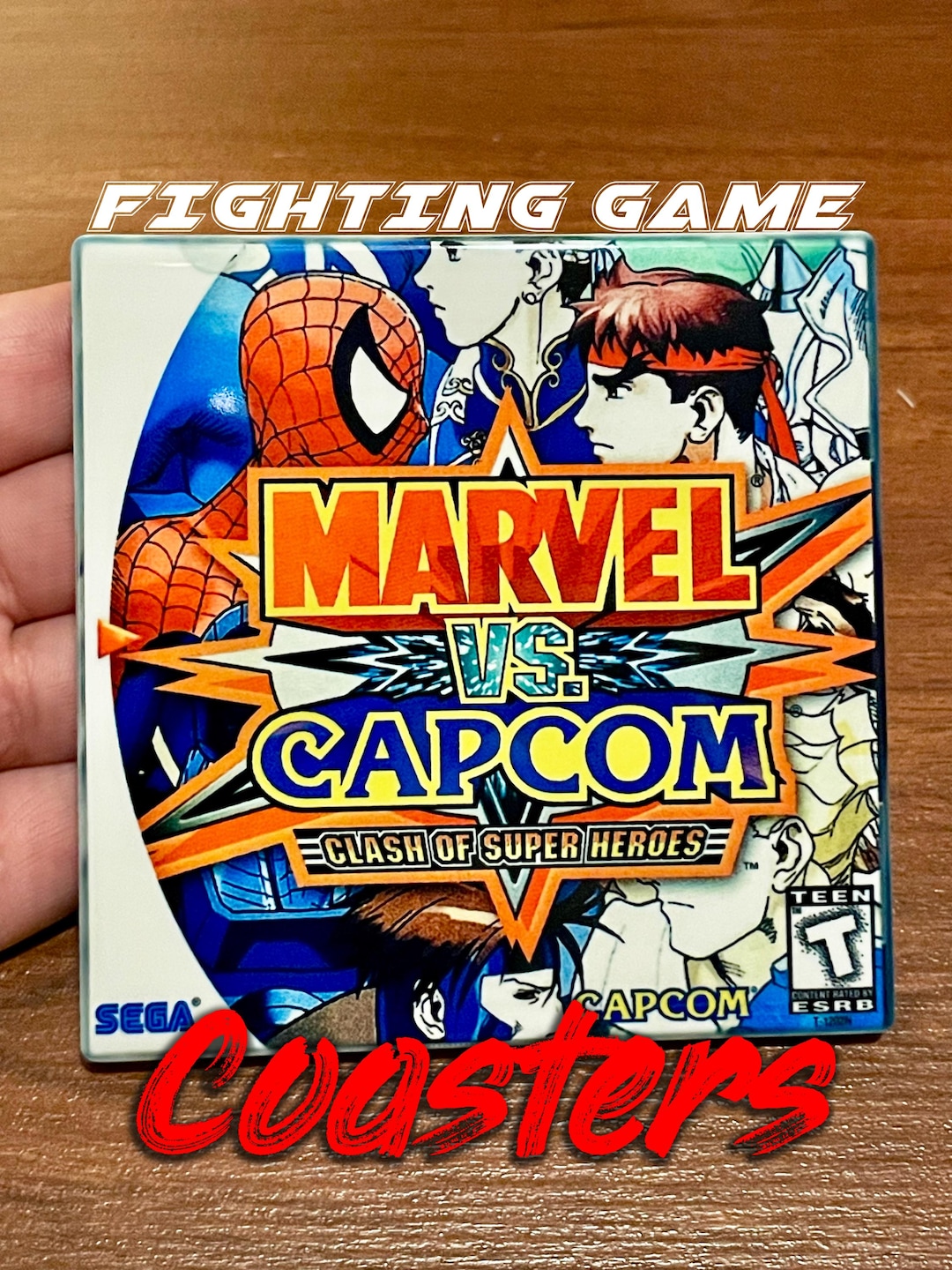 Capcom Fighting Games Dreamcast Coaster Set, Colorful Ceramic Gaming ...