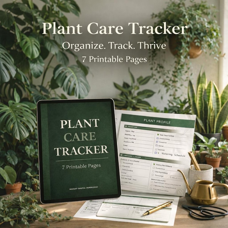 Houseplant Care Tracker | Watering & Growth Log (PDF Printable, US ...